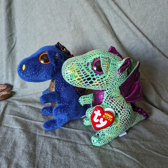 Ty | Toys | Ty Beanie Boos Cinder Sapphire Dragon 6 Plush Shiny Tag ...